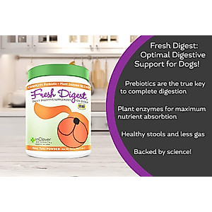 In Clover Fresh Digest Daily Digestive Aid and Immune Support Supplement for Dogs, All Natural Prebiotic and Enzyme Powder for Less Gas and Healthy Stools, Works Fast 100 gram (3.5 oz.)
