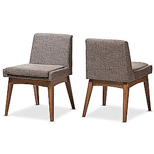 Baxton Studio Nexus Dining Side Chair in Gray and Brown (Set of 2)
