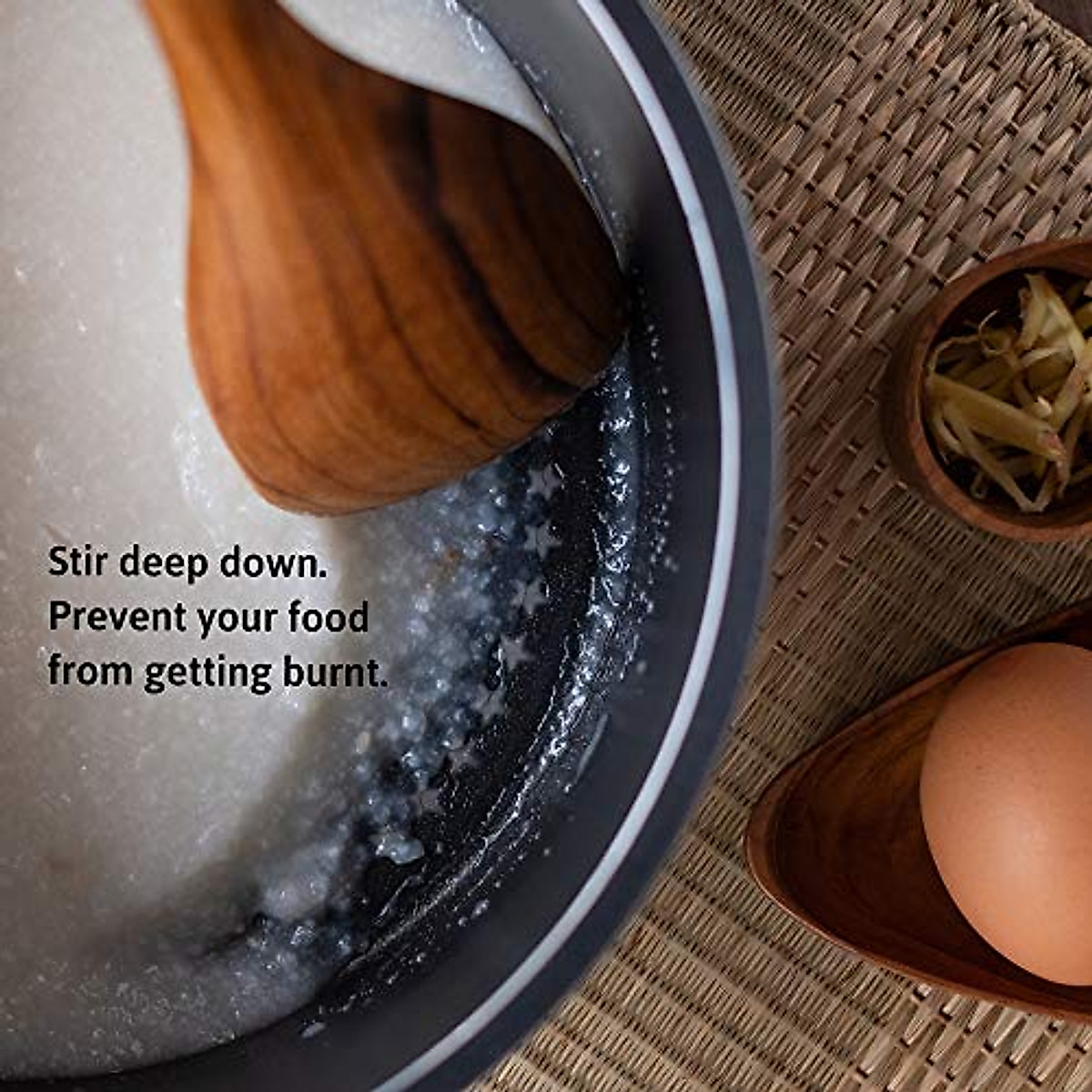 FAAY Teak Wooden Utensils, Healthy Spoon and Spatula Handcraft from High Moist-Resistance Teakwood for Non Stick Cookware (Corner Spoon - Right Hand)