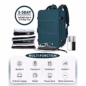 bergsalz Backpack For Women Travel Bag Weekender Lightweight Medium Backpack Peacock Blue For Men Hiking Waterproof Gym Bag Travel Essential Canvas Bag Carry On Backpack For  Sport Fan Laptop Bag