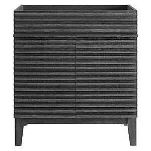 Modway Render 30" Particleboard and Laminate Bathroom Vanity Cabinet in Charcoal