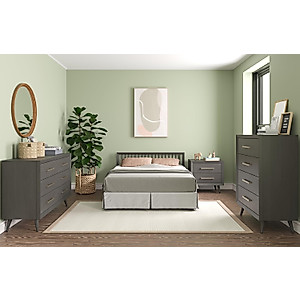 Child Craft Cranbrook 2 Drawer Nightstand for Nursery or Bedroom, Large Storage Drawers, Made of Sturdy Pinewood, Non-Toxic, Baby Safe Finish (Lunar Gray)