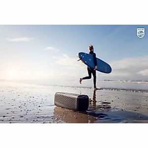 Philips S4807 Outdoors Wireless Bluetooth Speaker with Stereo Pairing and Bluetooth Multipoint Connection, IP67 Waterproof, Gray