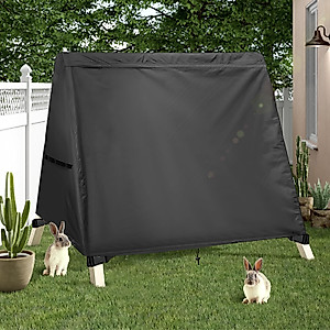 skyfiree Outdoor Patio Swing Cover 420D Waterproof A Frame Porch Swing Cover UV Resistant Weather Protector for Outdoor Courtyard Patio Swing Furniture 71.6x54.7x66.9 Inch (Black)