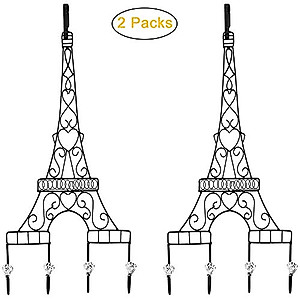 GUSUWOD Set of 2 Long Over The Door Hooks - Paris Themed Eiffel Tower Towel Coat Rack(20.5" x 10.75")…