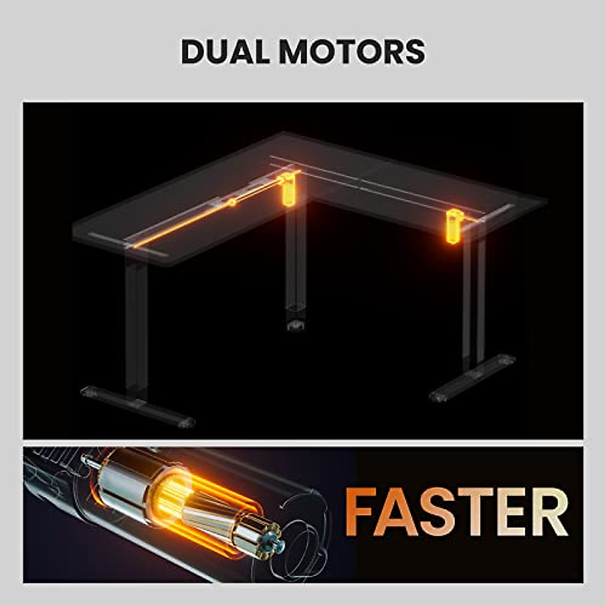 ErGear L-Shaped Electric Standing Desk, 63 inches Double Motor Height Adjustable Sit Stand up Corner Desk, Large Home Office Desk Computer Workstation, Black