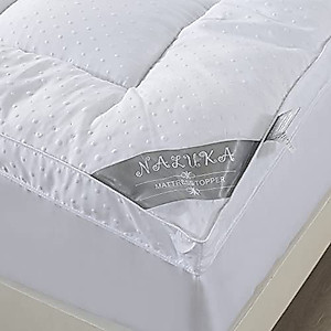 NALUKA Mattress Topper Full Size, Cooling Extra Thick Breathable Mattress Pad, 3D Bubble Soft Quilted Fabric Mattress Cover with 1200 GSM 3D Down Alternative Fill (8-21”Deep Pocket)