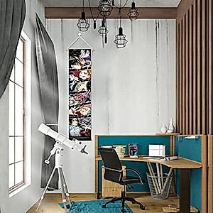 COSPLAY STUDIO Hanging Poster Canvas Wall Art Banner Japanese Anime Art Canvas Decor Jujutsu Character Expressions Tapestry for Wall Decor Hanging Tapestry Decoration For Room,Dorm Anime Lovers