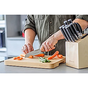 KitchenAid Gourmet 11-Piece Japanese Steel Knife Set with Sharpener and Birchwood Block