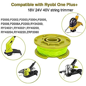AC80RL3 String Trimmer Replacement Spool, Compatible with Ryobi One Plus+ AC80RL3 18v, 24v, and 40v Cordless Trimmers, 080 Inch Twisted Line, AC80RL3 Weed Eater String Auto-Feed Spool Line 11ft