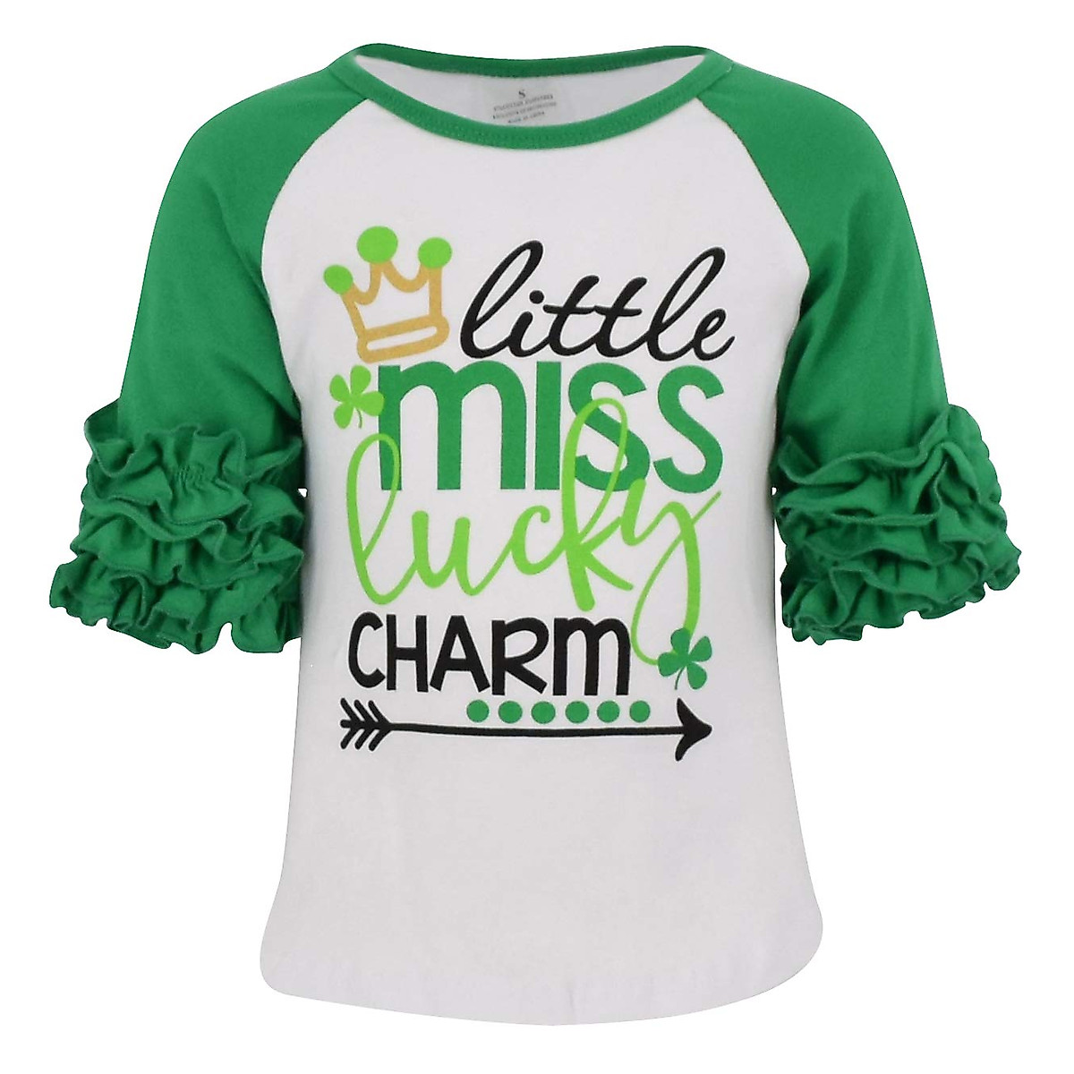 Toddler Big Girls St Patricks Day Lucky Charm Skirt Shirt Dress Outfit (6/XL, Green)