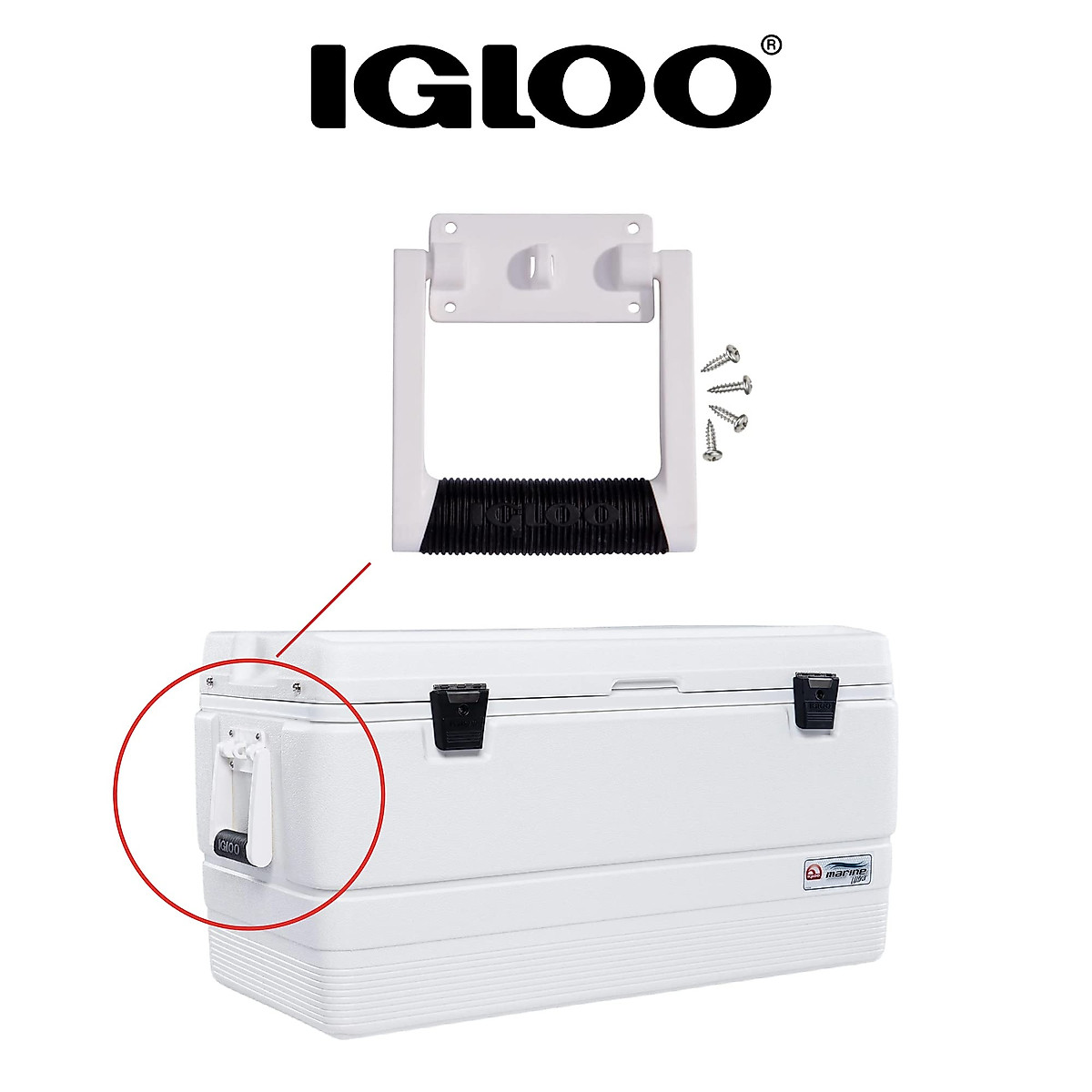 Igloo Premium Comfort Rubber Grip Swing-Up Handle, 90-100 Qt Coolers (1 Handle)