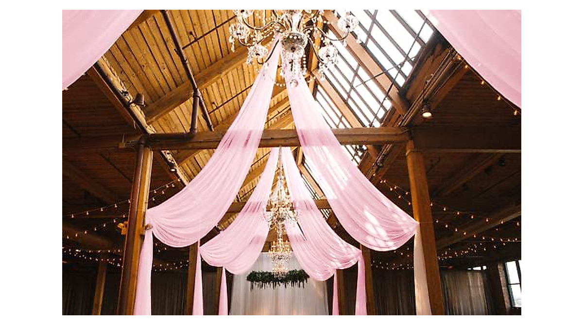 Pink Ceiling Drapes 6 Panels 5x10ft for Wedding & Events