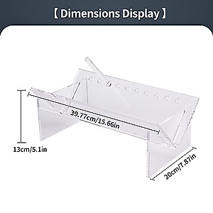 MoyRetty Clear Acrylic Desktop Bookshelf - Modern Book Storage Organizer with Tilted Shelves for Office and Home, Display Rack for CDs/Magazines/Books Style V