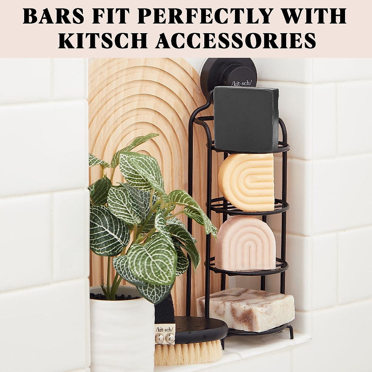 Kitsch Charcoal Soap Bar - Black Soap Bar for Detoxifying Skin | Charcoal Bar Soap for Men | Activated Charcoal Soap for Women Made in USA | Carbonic Soap Bar & Vegan Black Bar Soap for Oily Skin, 4oz