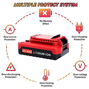 2 Packs 3.0Ah 20 Volt PCC680LP PCC682L Battery Compatible with Porter Cable 20V Battery Lithium PCC680L PCC681L PCC685L PCC685LP