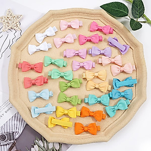 JOYOYO 80PCS 2'' Baby Hair Bows Clips Fully Lined Boutique Grosgrain Ribbon Mini Bows for Girls Teens Infants Kids Toddlers Newborn