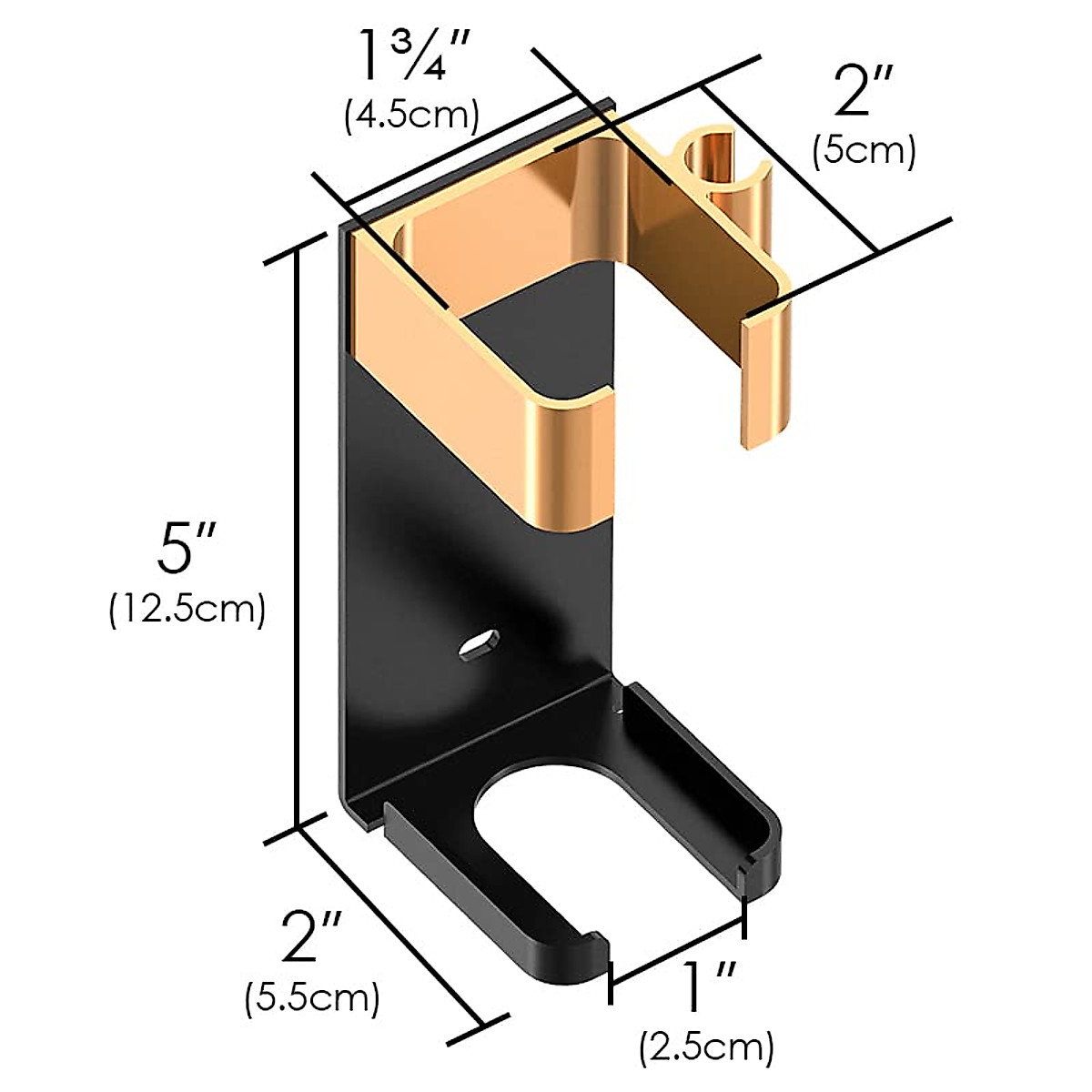 DODAMOUR 2 Pack Wall Mount Curling Iron Holder, Hair Curler Storage Organizer Stand, Hairdressing Hanging Rack for Flat Irons, Curling Wands, Hair Straighteners, Combs (Black Gold)