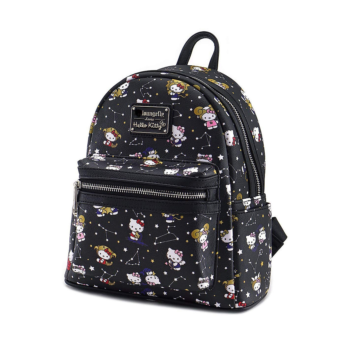 Loungefly Hello Kitty Zodiac Print Mini Backpack (One_Size, Black)