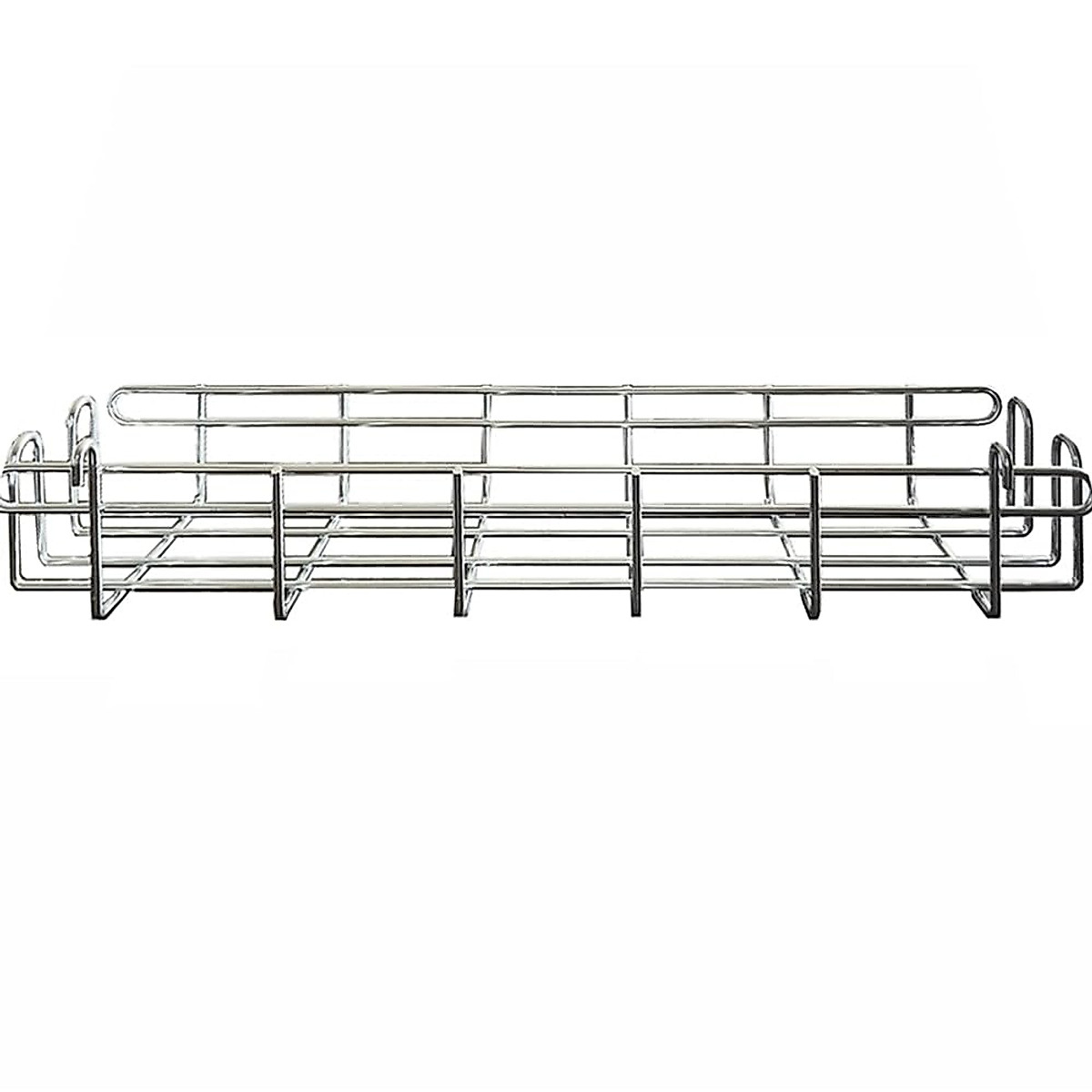 SI Shelving Inc. 5-1/8"d x 22-1/8"w x 3-7/8"h Chrome Wire Utility Bin - Wire Shelving Organizer for Spices Utensils Supplies and Tools