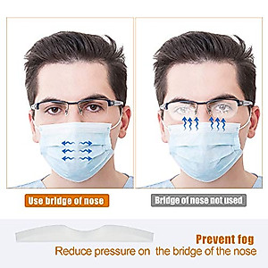 Sponge Anti-Fog Nose Bridge Pads Seal Nose Cushion Memory Foam Nose Pads Self-Adhesive Protection Strip Nose Pad for Mask 50 PCS Black