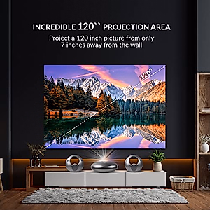 WBM SMART Ultra Short Throw 4K Projector UHD 100 Inch Smart TV with Two External Speakers