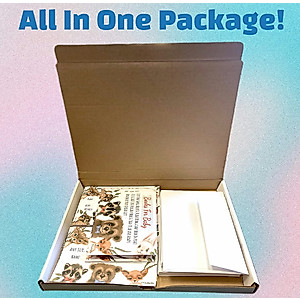 Baby Shower Invitations Woodland Creatures For Baby Boy or girl. Set Includes 25 Invites, 25 Baby Book Inserts, 25 Diaper Raffle & 25 Envelopes. Watercolor Design Bear, Racoon, Deer, Rabbit & Fox.