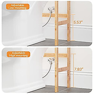 AMBIRD Over The Toilet Storage, 3-Tier Bathroom Organizer Over Toilet with Sturdy Bamboo Shelves,Multifunctional Toilet Shelf,Easy to Assemble and Saver Space, 25 * 10 * 64 Inches (Original Color)