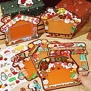 Funrous Christmas Picture Frame Box Ornaments Hanging Decorations DIY Craft Set for Tree Xmas Party (24 Pcs)