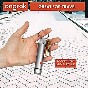 ONGROK Premium Storage Tube, Keychain, Pocket-Sized, Airtight, Aluminum Metal Holder and Case (Gun Metal)