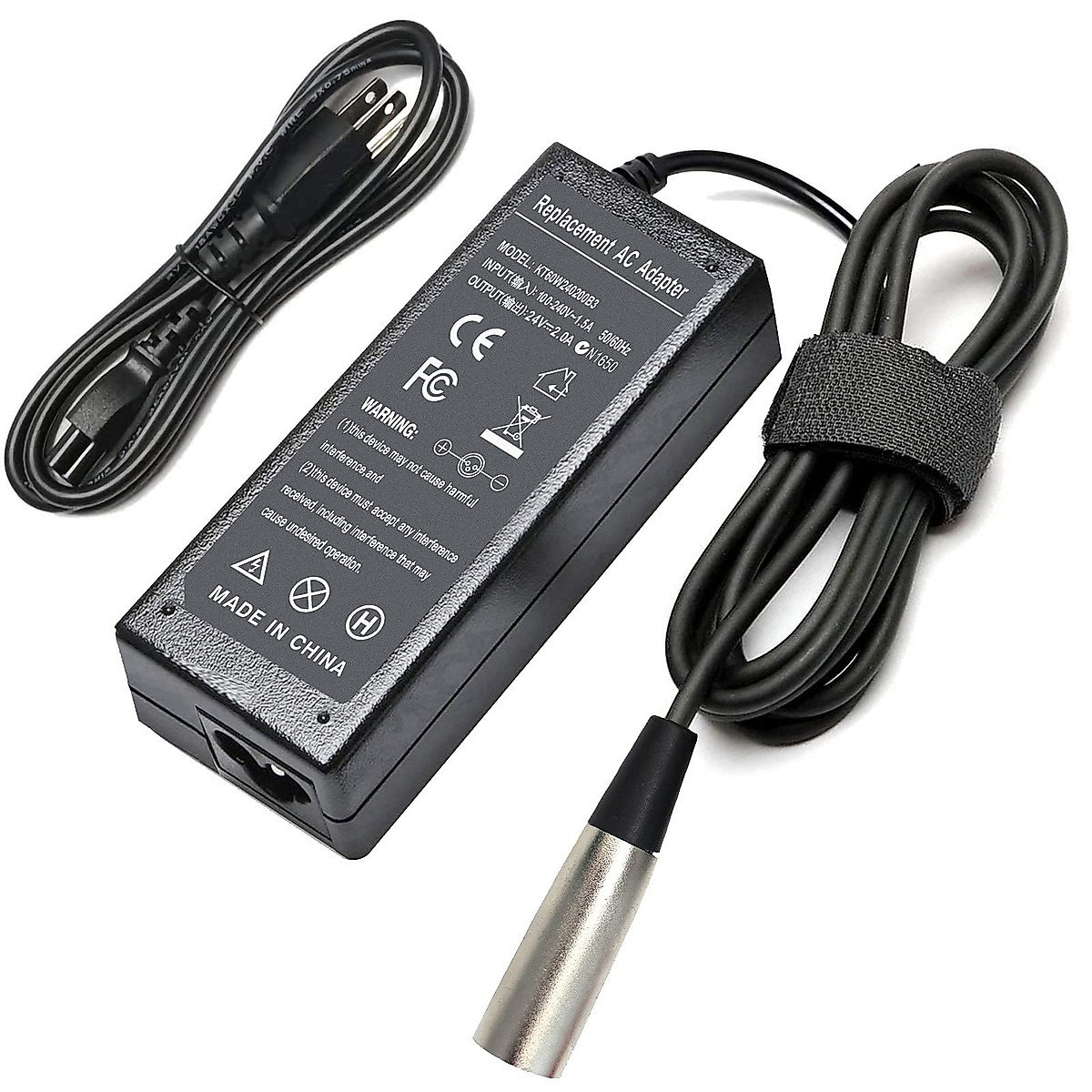 New XLR Electric Scooter Battery Charger for Go-Go Elite Traveller,Mobility Electric Scooter Wheelchair Gel,Hoveround mpv5 Mobility Chair Scooter FS,Jazzy Power Chair,iZip,GT,Electric Scooter 24V 2A