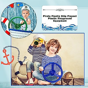 Haconba 8 Pack Steering Wheel Playset Plastic Steering Wheel Swingset Playground Pirate Ship Wheel for Kids Adults Outdoor Playground Playroom Treehouse Accessories (Red,Blue,Green,Yellow, 8)