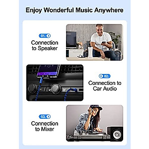 NC XQIN Headphone Extension Cable 1ft, 3.5mm Extension Nylon Braided Aux Extension Cable 3.5mm Audio Cable Extension 3.5mm Male to Female Audio Stereo Cable Compatible with Headphone Speaker