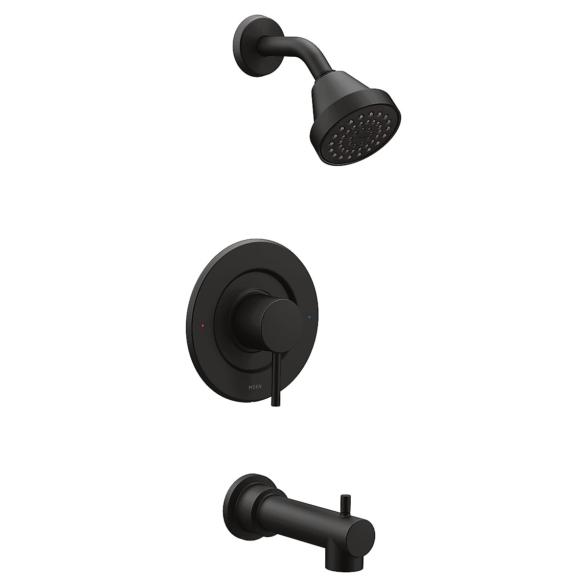 Moen Align Matte Black Posi-Temp Pressure Balancing Modern Tub and Shower Trim Kit, Valve Required, T2193BL