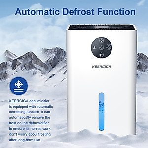 Dehumidifiers for Basement, 63OZ Dehumidifiers for Room with Auto Shut Off, Sleep Mode, Auto Defrosting, Efficient Quiet Portable Small Dehumidifier for Bathroom, Bedroom, Basement, RV