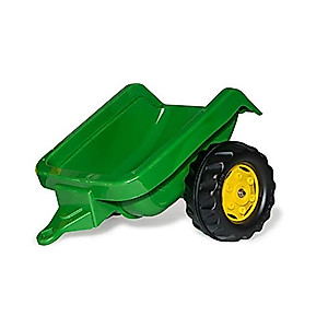 Rolly Toys John Deere 3-Wheel Trac with Trailer Ride On, Green/Yellow (52769)