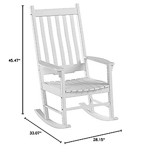 Merry Garden - White Porch Rocker/Rocking Chair Acacia Wood