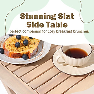 SUNSITT Patio Furniture Set 3 Piece Acacia Wood Bistro Table and Chairs Set of 2 Outdoor Bistro Patio Set Folding Patio Chairs and Square Table for Balcony, Porch, Garden