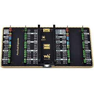 BFab Dual GPIO Expander for Raspberry Pi Pico,Two Sets of 2x20 Male Header for Connecting More Expansion Modules,Direct Attaching or Jumper Wires