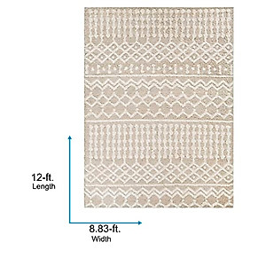 Livabliss Hapsburg Moroccan Shag Area Rug, 8'10" x 12', Beige
