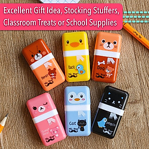 Mr. Pen- Erasers for Kids, 6 Pack, Eraser with Cover and Roller, School Supplies, Erasers, Kids Erasers, Pencil Eraser, Cute Erasers, Kids School Supplies