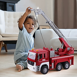 Toy Trucks for Toddlers – Trucks for 3 Year Old Boys and Girls – Deluxe Fire Truck Toy for Kids – Lights and Sound Effects – Cab Tilts and Button Roofs – Ideal for Birthday, Outdoor Play