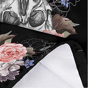 Skull Flower Plastic Bag Holder, Day of The Dead Grocery Bag Storage Holder Hanging Garbage Shopping Bag Trash Bags Organizer for Kitchen Home