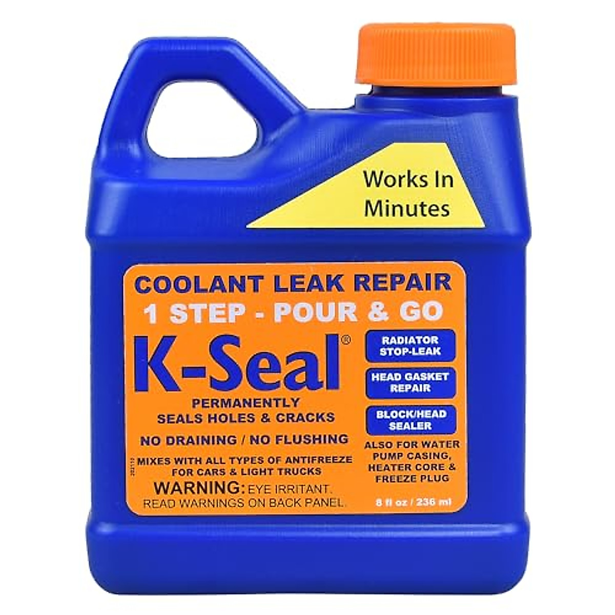 K-Seal ST5501 Multi-Purpose One Step Permanent Coolant Leak Repair, 8oz, Pour and Go, Mixes with All Antifreeze, No Flushing Required