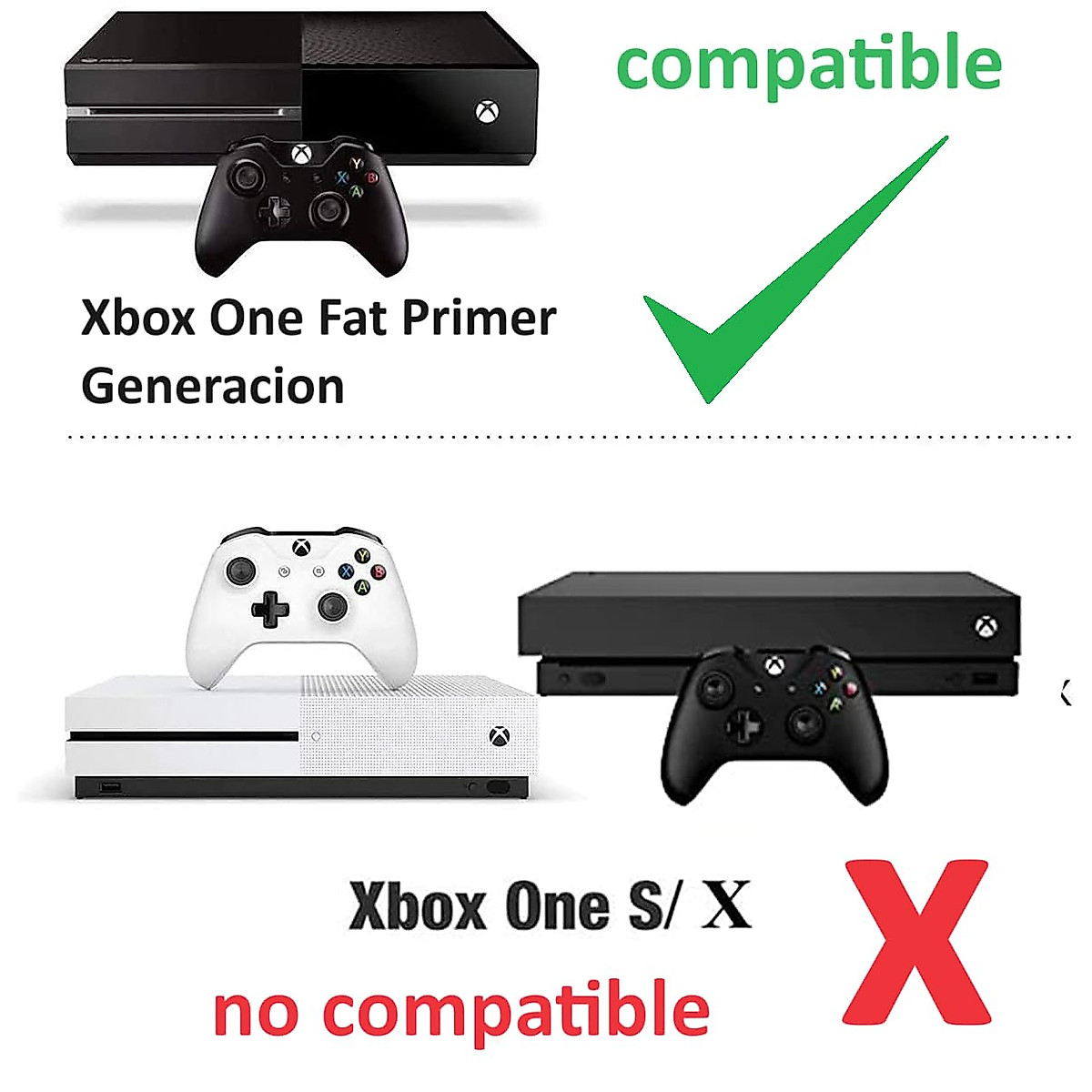 WALL MOUNT FOR XBOX ONE WITH MULTICOLOR LED LIGHTING KIT + 2 CONTROL MOUNT (one FAT (first generation))