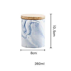 XUDREZ Ceramic Food Storage Jar - Marble Look Porcelain Canister Bamboo Lid with Airtight Silicone Seal, Perfect for Tea, Coffee, Spices or Snacks (4)