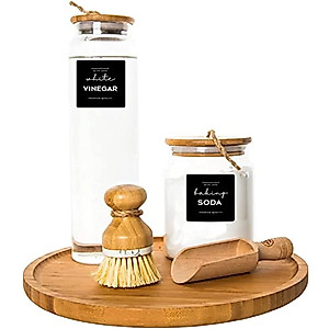 Minimalist Laundry Room Labels Set, v2croft 36 Black Matte Stickers on Clear Canisters, Home Organization Stickers for Cabinet & Drawer, Laundry Room, linens & Cleaning Supplies(Water Resistant) …