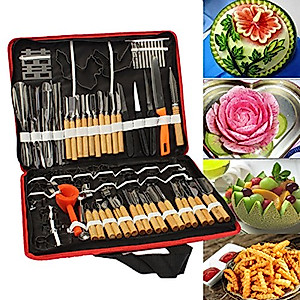 eoocvt 80pcs Set Portable Vegetable Fruit Food Peeling Culinary Kitchen Carving Sculpting Modeling Tools Kit Pack