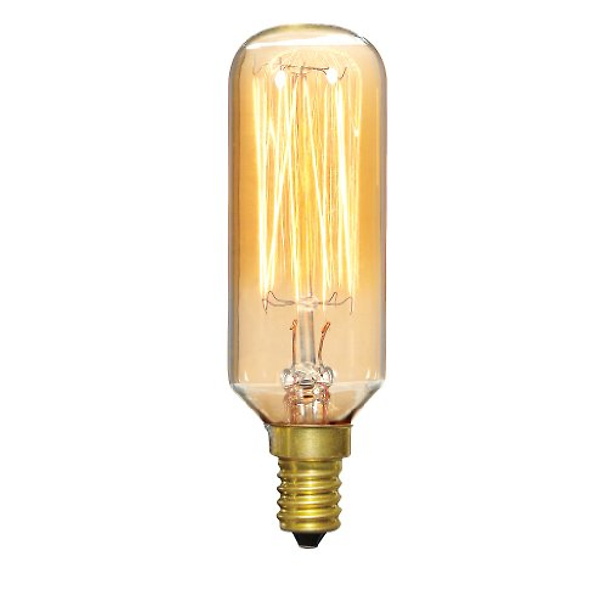 Satco S2420 40 Watt 20 Lumens T9 Incandescent Candelabra Base Soft White 2700K Vintage Cage Gold Coil Design Light Bulb, Dimmable