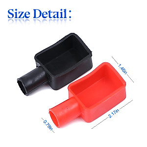 zipelo 8 Pieces Battery Terminal Covers, Red & Black Soft Insulating Rubber Sleeves, Auto Positive and Negative Cable Covers, Battery Terminal Protector Caps for Boats Cars Electric Bikes Trucks